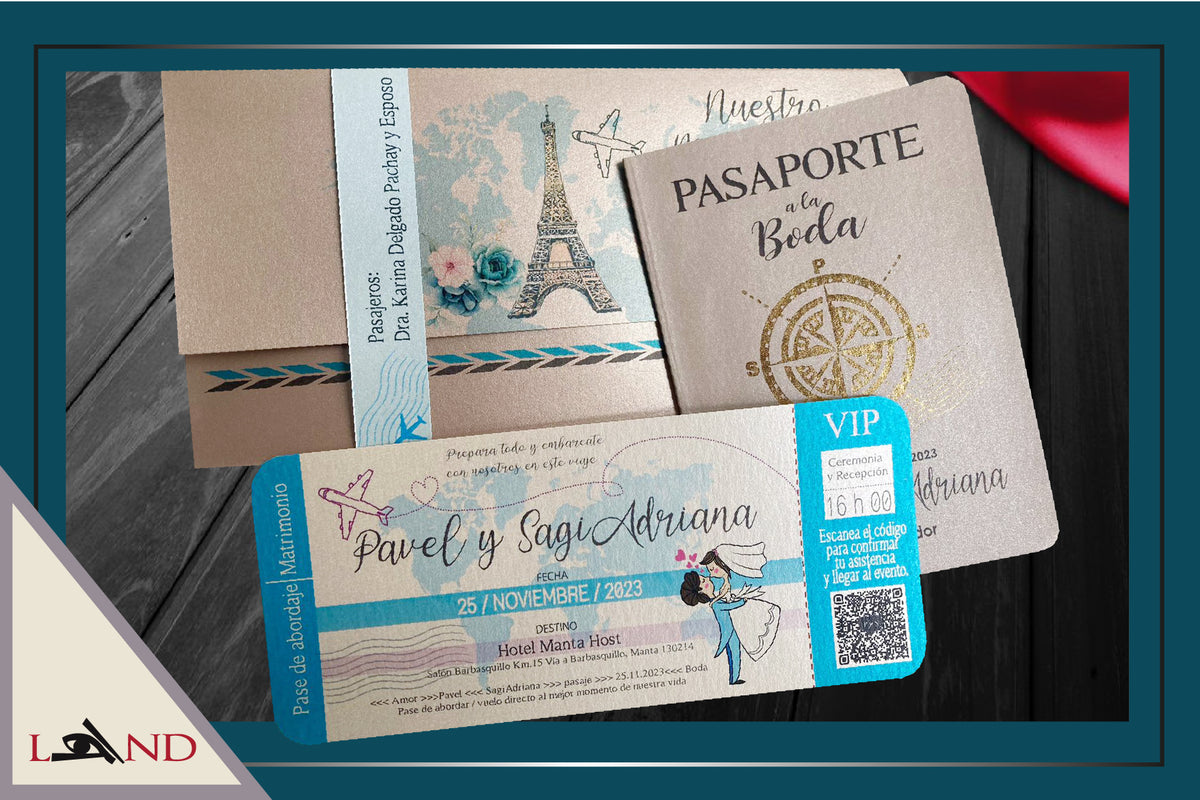 Invitación de Boda pasaporte – business LAND E-commerce